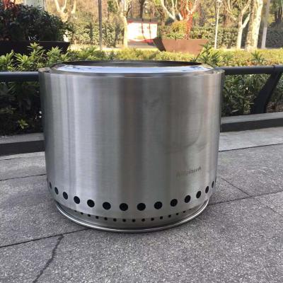 China 19.5 Inch Smokeless Outdoor Fire Pit Camping Stainless Steel Portable Bonfire for sale