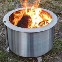 China Outdoor 19.5 Inch Smokeless Fire Pit Portable Stainless Steel Bonfire Backyard for sale