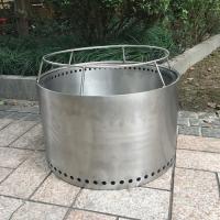China Smokeless Stainless Steel Camping BBQ Fire Pit 19.5 Inch Portable for sale