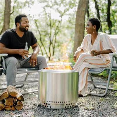 China 15 Inch Stainless Steel Smokeless Fire Pit Barbecue 12.8 Inch Camping Bonfire for sale