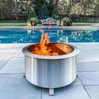 China Outdoor Stainless Steel Smokeless Fire Pit Portable 24 Inch Outdoor Bonfire for sale