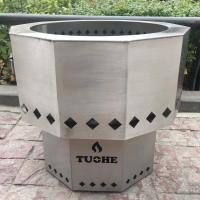 China Outdoor Smokeless Wood Fire Pit Stainless Steel 15 Inch Double Flame Fire Pit for sale