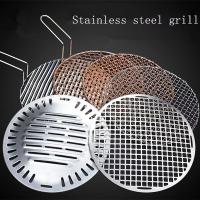 China Camping Barbecue Grill Wire Mesh Anti Corrosion 380mm Round Stainless Steel BBQ for sale