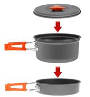 China Small Outdoor Camping Pot Set Aluminum Alloy Material 16*16*11cm for sale