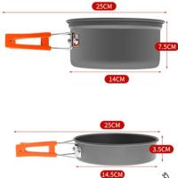 China Small Outdoor Camping Pot Set Aluminum Alloy Material 16*16*11cm for sale