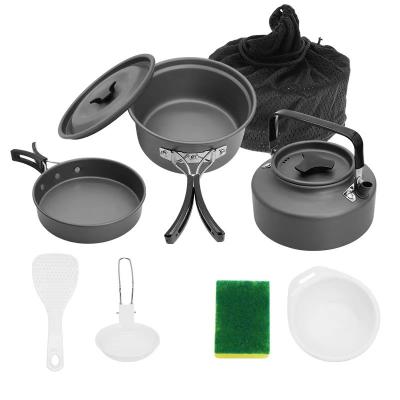 China THNH-02 Portable Camping Pot Set Outdoor Camping Cookware With 1.1L Kettle for sale