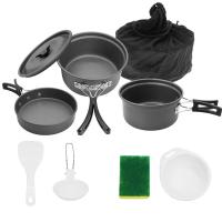 China Black Aluminium Alloy Camping Pot Set 0.8mm Thickness THNH-03 for sale