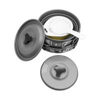 China Black Aluminium Alloy Camping Pot Set 0.8mm Thickness THNH-03 for sale