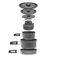China Aluminium Alloy Outdoor Camping Pot Set With Two Pieces THNH-04 for sale