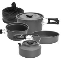 China Aluminium Alloy Outdoor Camping Pot Set With Two Pieces THNH-04 for sale