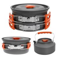 China Aluminium Alloy Outdoor Camping Pot Set With Two Pieces THNH-04 for sale