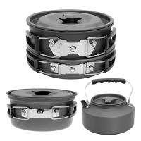 China Aluminium Alloy Outdoor Camping Pot Set With Two Pieces THNH-04 for sale