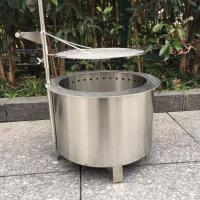 China Double Wall 56cm Smokeless Fire Pit With Grill 38cm Stove for sale