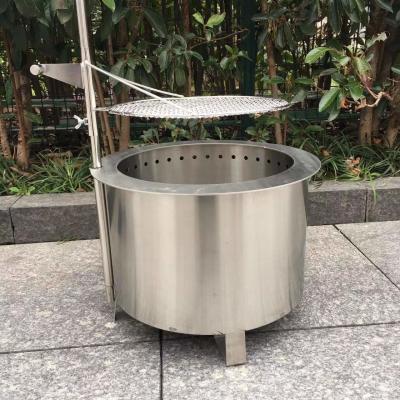 China Double Wall 56cm Smokeless Fire Pit With Grill 38cm Stove for sale