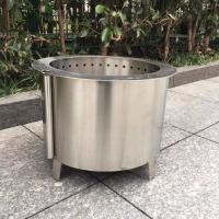 China Wood Charcoal Round Smokeless Fire Pit 19.5 Inch Stainless Steel Outdoor Stove for sale