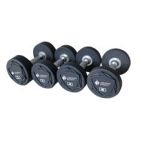 China Deluxe Fixed Commercial Rubber Dumbbells Rubber Iron for sale