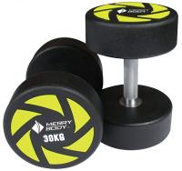 China PU Weight Lifting Dumbbell 50kgs Rubber Round Customized Logo for sale
