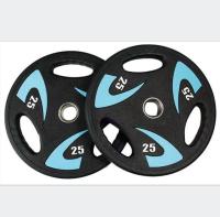 China Tri Grip CPU Coated Bumper Weight Plate 1.25-25kg for Gym Weight Lifting for sale