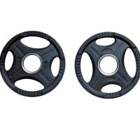 China Rubber Coated Cast Iron Weight Plates 2.5kg to 20kg for Barbell Fitness Lifting Black for sale
