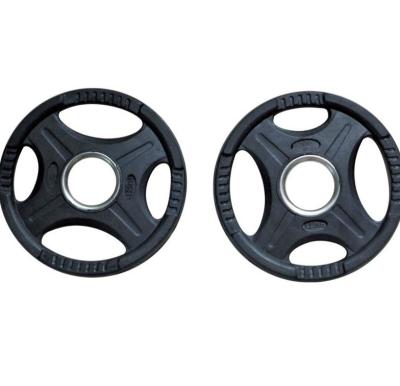 China Rubber Coated Cast Iron Weight Plates 2.5kg to 20kg for Barbell Fitness Lifting Black for sale