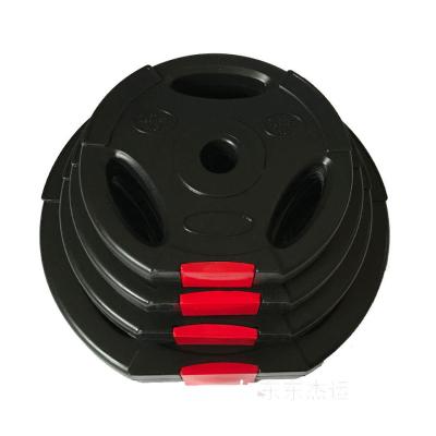 China Cement Coated Weight Plate Set 2.5kg 5kg 7.5kg 30mm Hole Black Red for sale