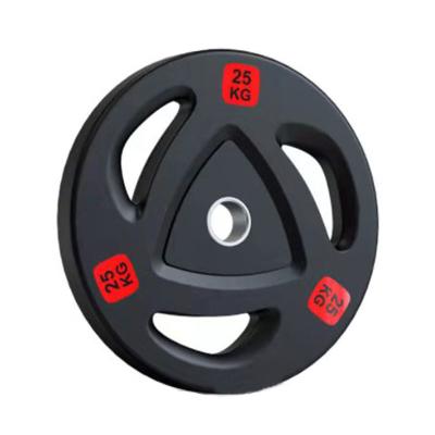 China Custom Rubber Coated Weight Plate 1.25-25kg Cast Iron Core Gym Fitness for sale