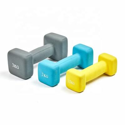 China Custom Colorful Vinyl Coated Cast Iron Dumbbell Square Shaped for sale