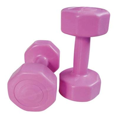 China High Quantity Hexagon Shape Cement Color Vinyl Concrete Dumbbell for sale