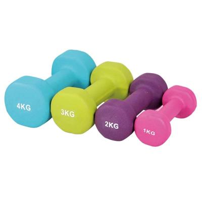 China Neoprene Dipped Dumbbells 0.5-10kgs Bone Shape Vinyl Coated Gym Dumbbells for sale