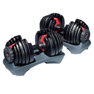 China 40kg Adjustable Dumbbell Set with Weight Bench Cast Iron 5-52.5 lbs per Piece for sale