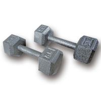 China Hammertone Fixed Urethane Dumbbells 50kgs Metal Round Dumbbell Set Cast Iron for sale