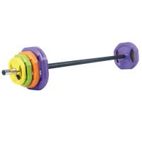 China Colorful Dumbbell Set 15kg 2pcs Chrome Steel Barbell with Spring Collars for Cross Fitness for sale