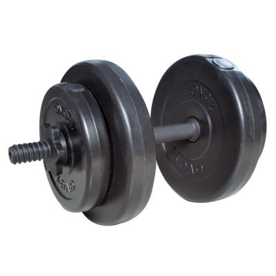 China Adjustable Rubber Coated Dumbbell Barbell Set 10-20kgs Black Cement Core for sale