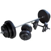 China Rubber PVC Weight Lifting Dumbbell Plastic Coated Cement 20kgs for sale