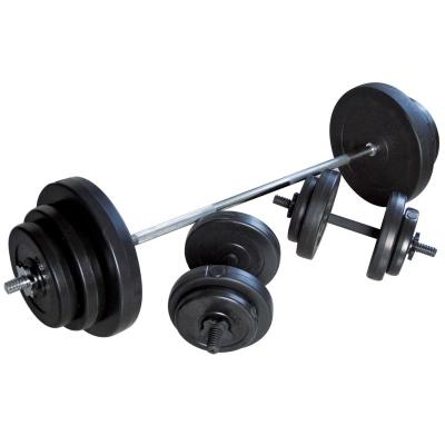 China Rubber PVC Weight Lifting Dumbbell Plastic Coated Cement 20kgs for sale
