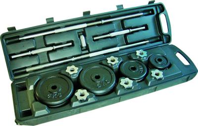 China Cast Iron Adjustable Dumbbell Set 50kg with Chrome Barbell for Gym Fitness Training for sale