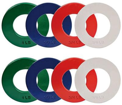 China Custom Color Steel Fractional Weight Plates 1/4LB to 1LB Rubber Coated Gym Plates for sale