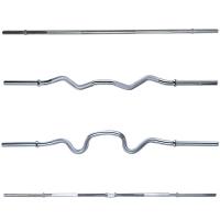 China Multifunctional Olympic Barbell Straight Curve Bar 28mm 180cm Chrome Plated Stainless Steel for sale