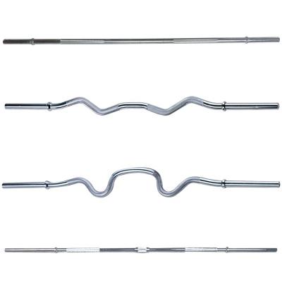 China Multifunctional Olympic Barbell Straight Curve Bar 28mm 180cm Chrome Plated Stainless Steel for sale