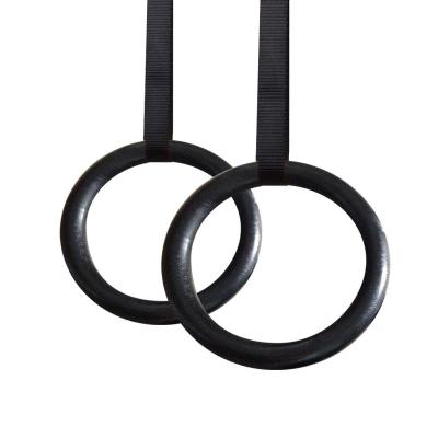 China ABS Gymnastic Rings with Nylon Straps 1000 lbs Capacity for Crossfit Training for sale