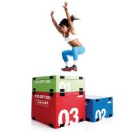 China Custom PU Leather Foam Plyometric Jump Box for Cross Training Adjustable 3-in-1 for sale
