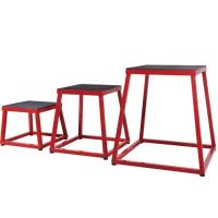 China Steel Plyometric Jump Box Set 3-in-1 Stackable CrossFit Fitness Plyo Box 50cm for sale