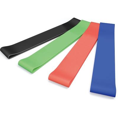 China 12 Inch Mini Resistance Band Loop Latex Exercise Band Set 6 Colors Custom Logo for sale