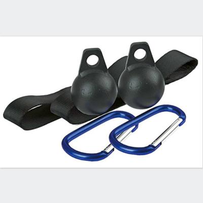 China Steel Nylon Cannonball Grip Strength Trainer 2 Pack with Straps Carabiners for Pull Ups Weight Lifting for sale