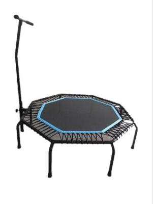 China 1.0mm Polypropylene Mini Trampoline with Handrail Foldable Fitness Trampoline for Home Gym for sale
