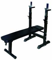 China PVC 16kg Multifunctional Weight Bench with Barbell and Squat Rack Black for sale