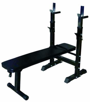 China PVC 16kg Multifunctional Weight Bench with Barbell and Squat Rack Black for sale