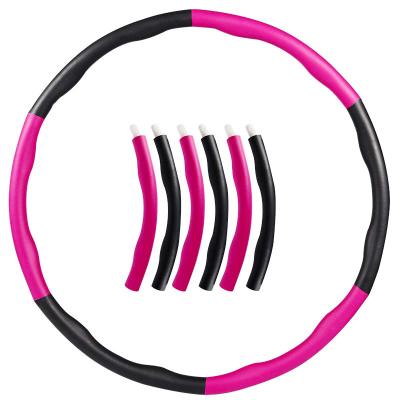 China 6 Parts Weighted Hula Hoop 1.2KG Foam Fitness Massage Ring Home Gym Exercise Trainer for sale