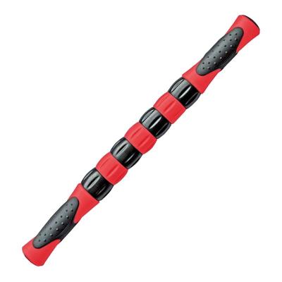 China TPR Bearing Muscle Massage Roller Stick 44cm Yoga Club Red Black Custom Colors for sale