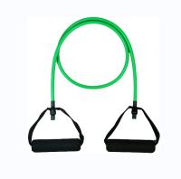 China TPE Resistance Exercise Band with Foam Handles for Gym Crossfit Training 5 Colors for sale
